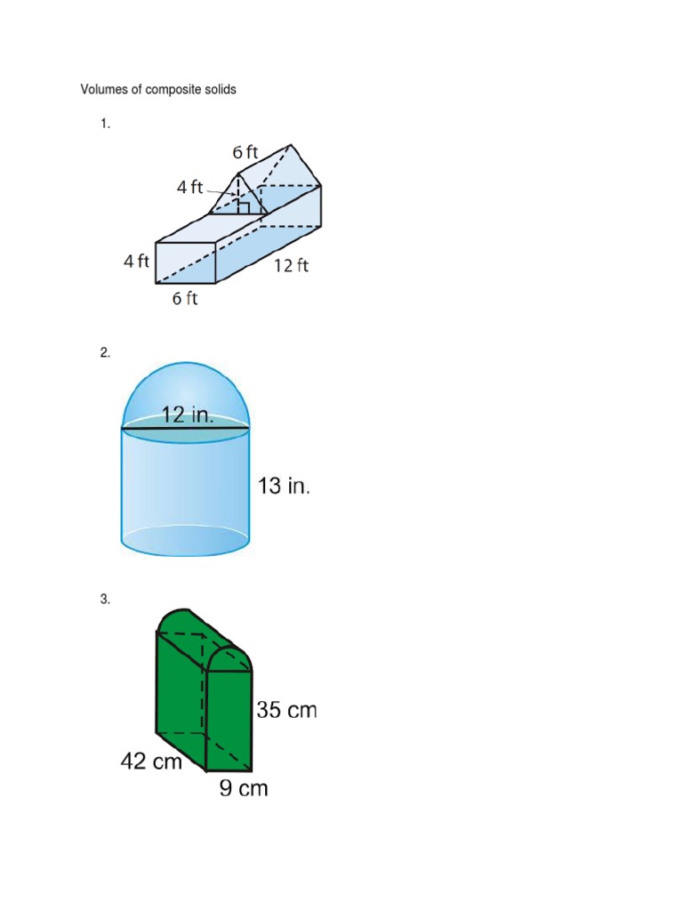 Volumes of Composite Solids | PDF
