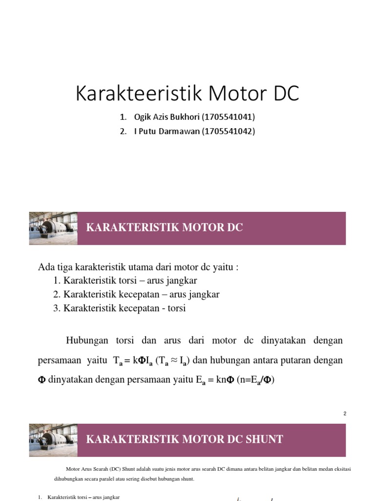 Karakteristik Motor DC | PDF
