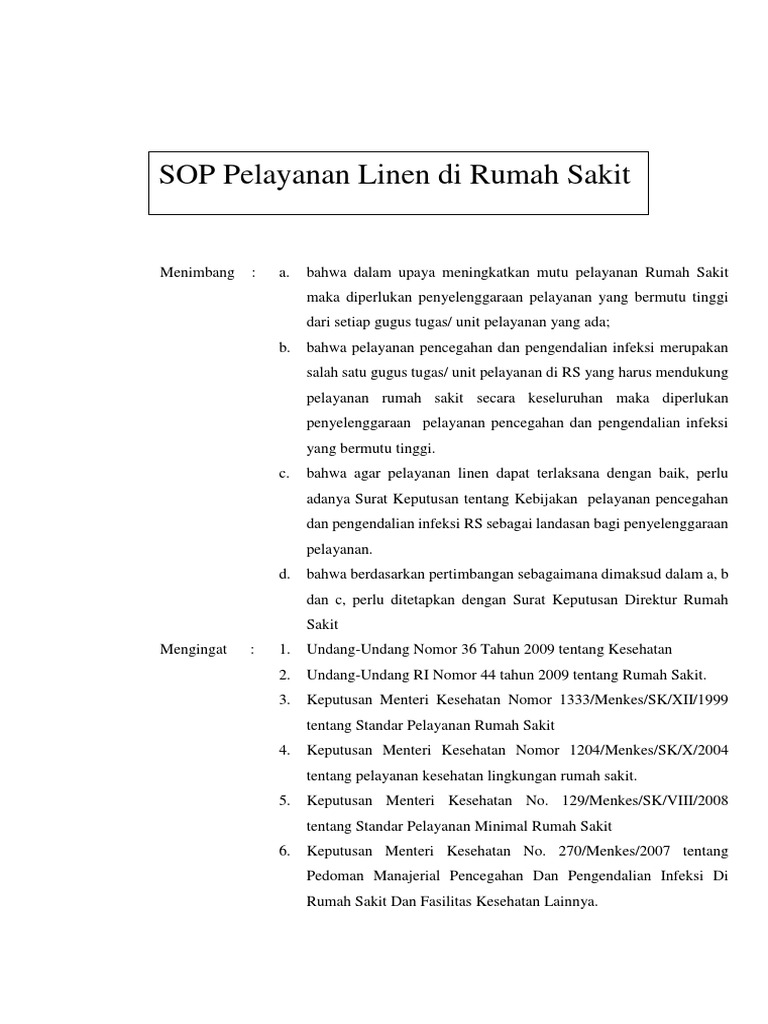 Sop Linen RS | PDF