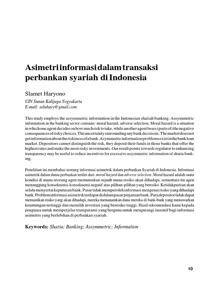 Informasi Asimetris | PDF