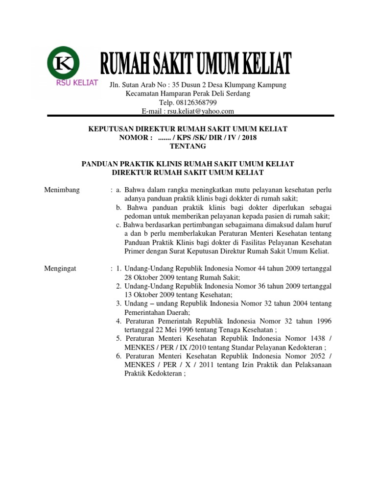 SK Panduan Praktik Klinis | PDF