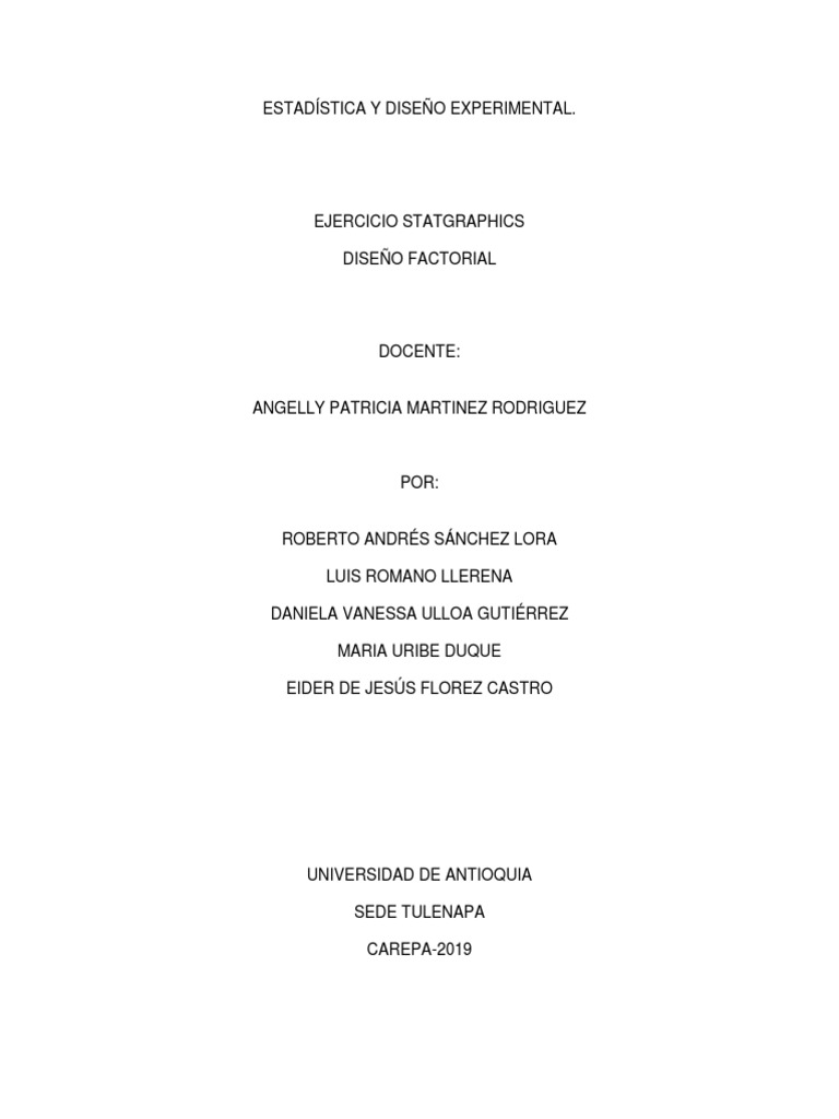 ANOVA Multifactorial Tarea | PDF | Análisis de variación | Métodos de evaluación