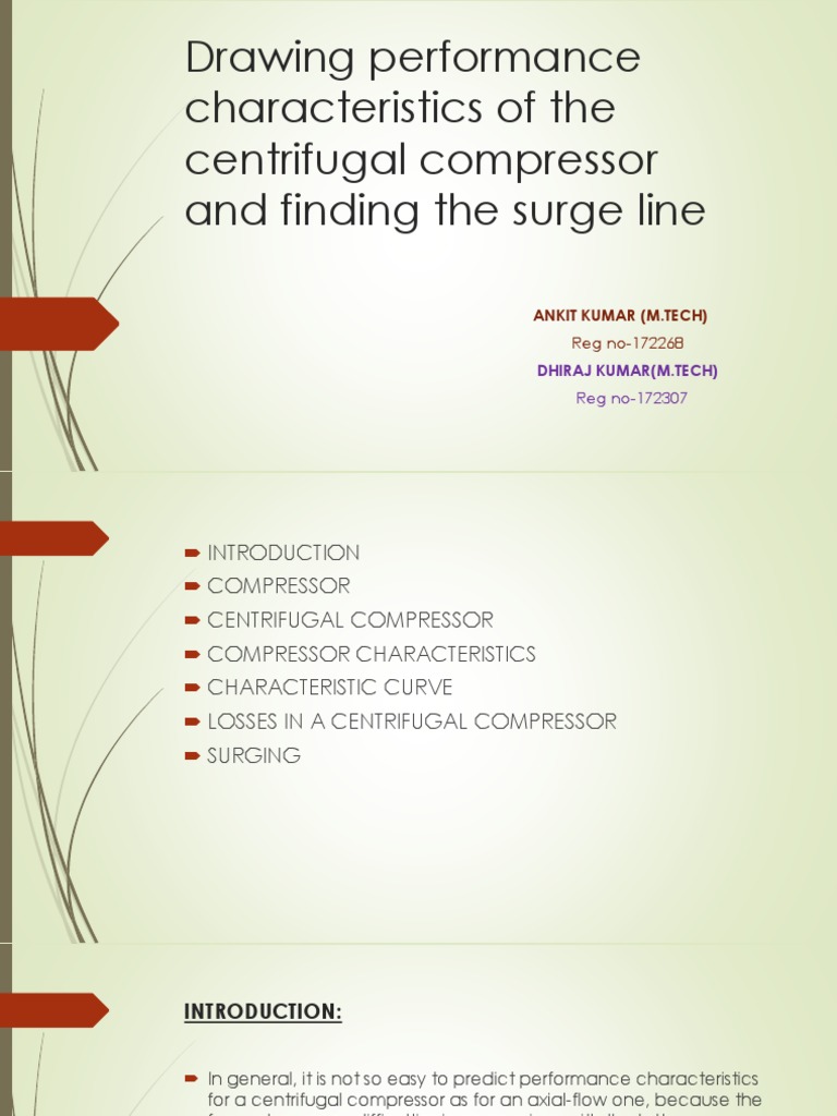 Drawing Performance Characteristics of The Centrifugal Compressor | PDF ...