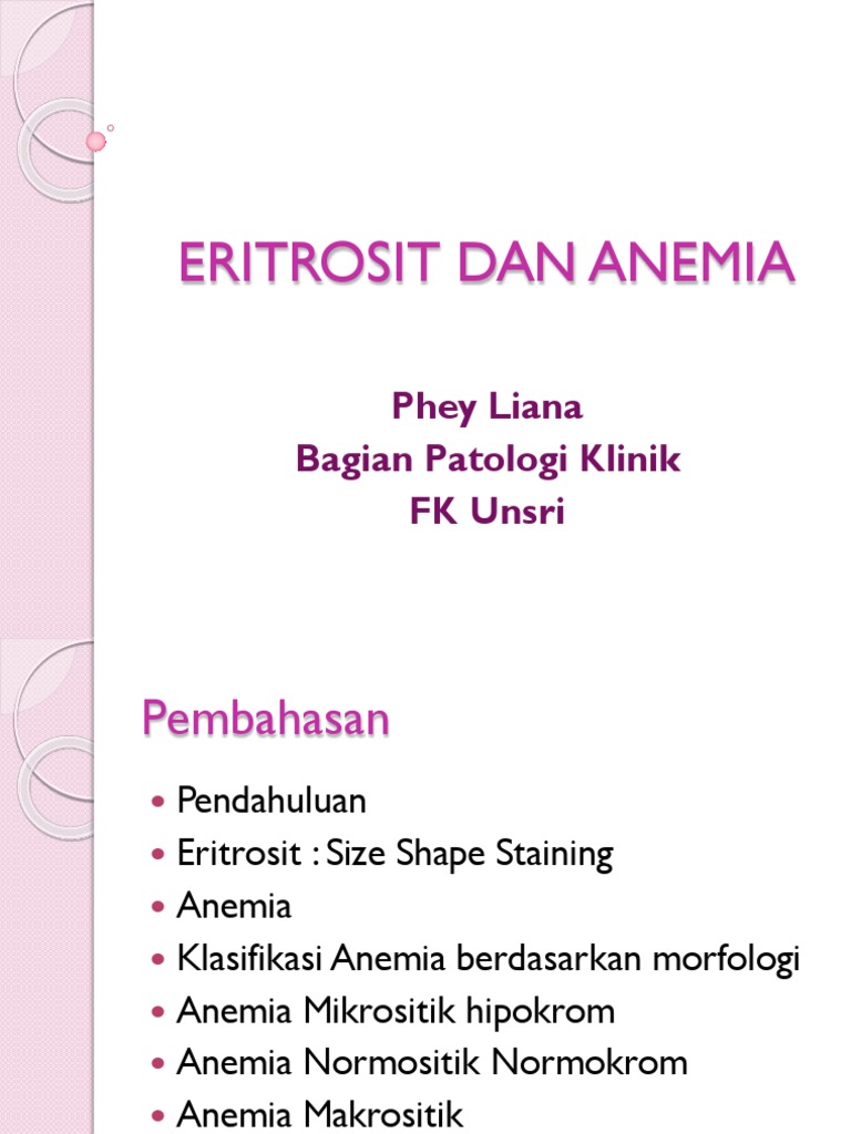 15 - RBC, Anemia Blok 11 2019 | PDF | Sains & Matematika