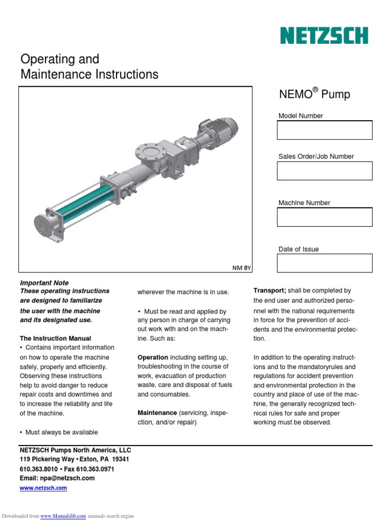 Nemo PDF | PDF | Pump | Safety
