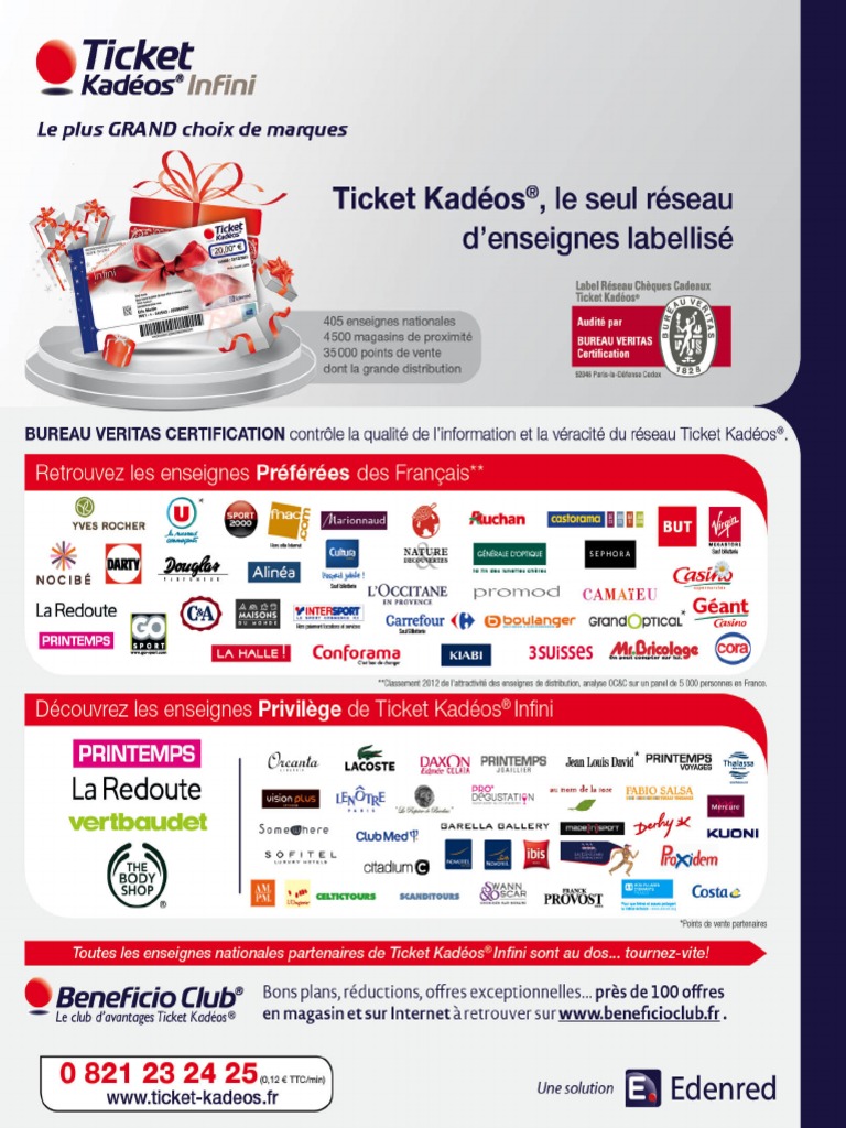 Ticket Kadeos Infini Liste Magasin