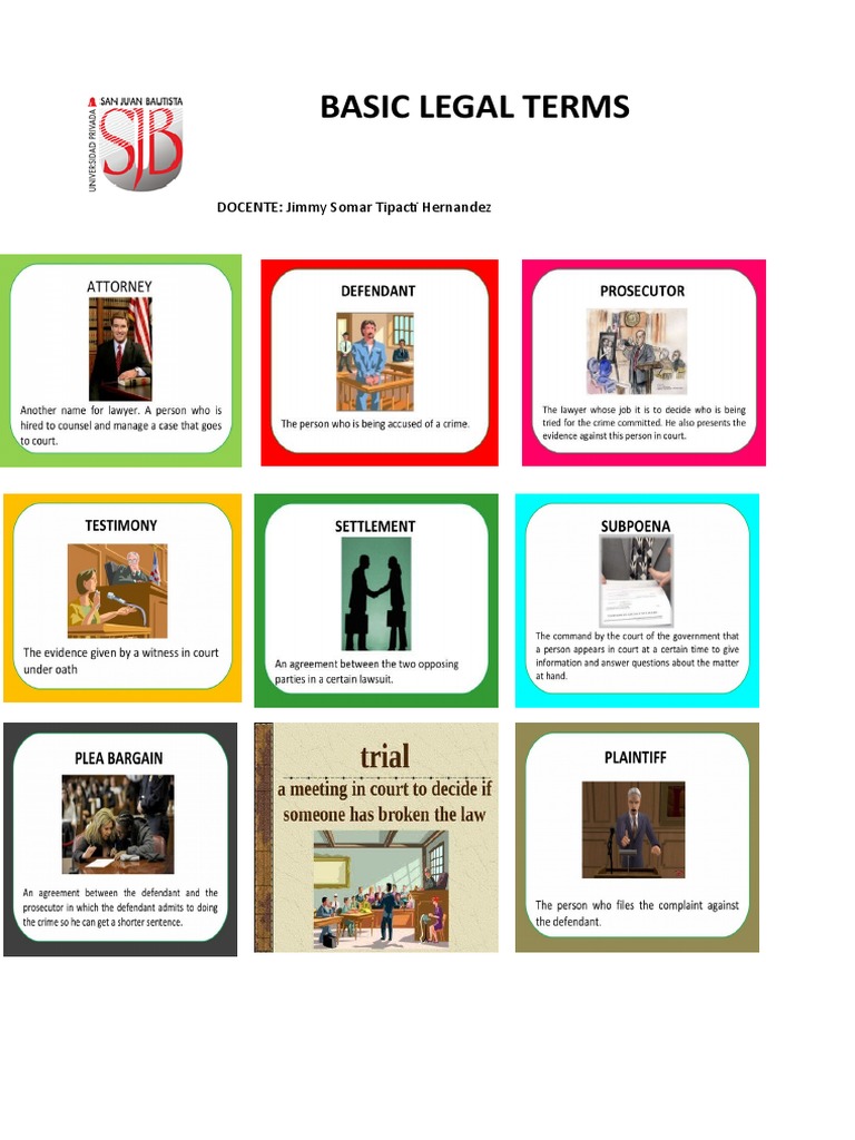 Basic Legal Terms Plataforma | PDF | Lawsuit | Books