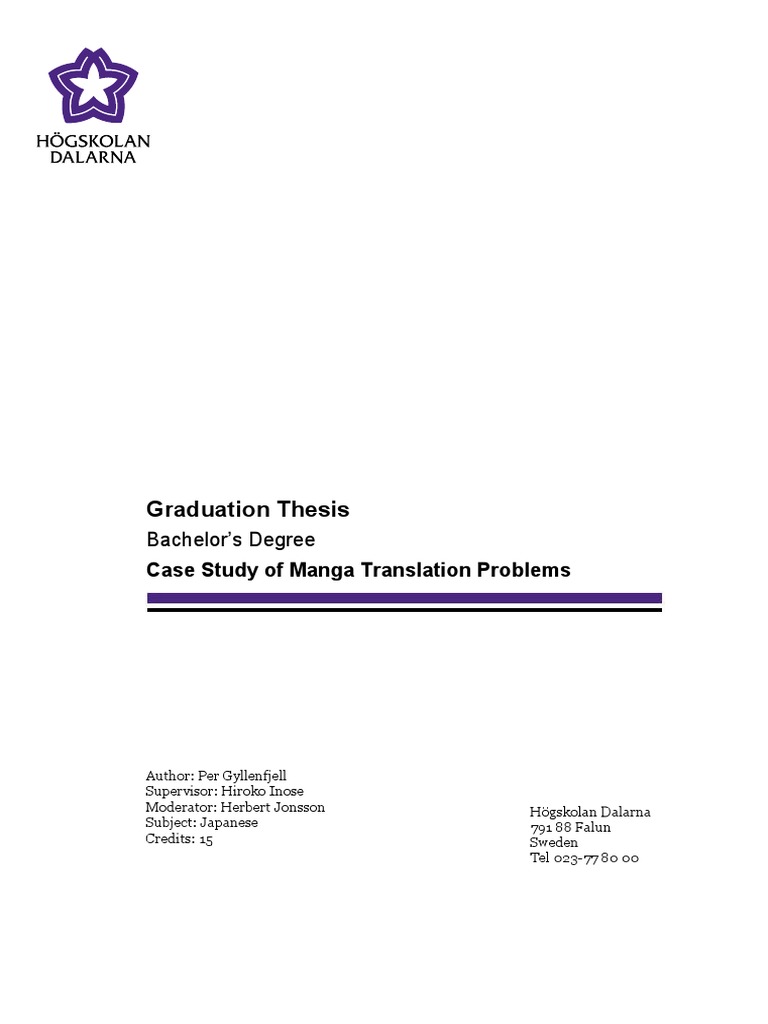 Case Study of Manga Translation Problems PDF | PDF | Manga | Translations