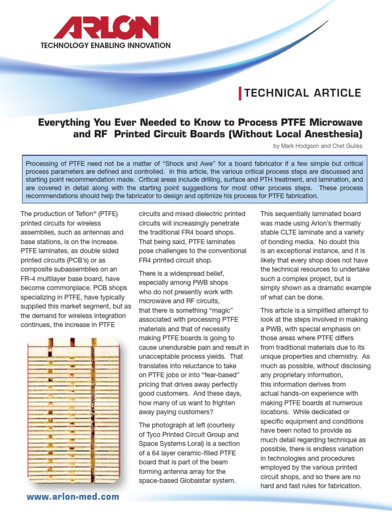 Ptfe | PDF | Printed Circuit Board | Materials