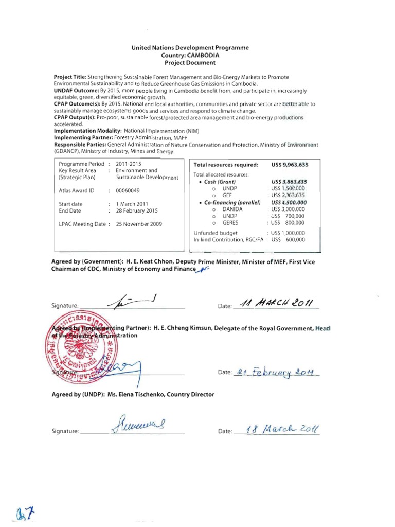 Sustainable Forest Management-ProDoc | PDF