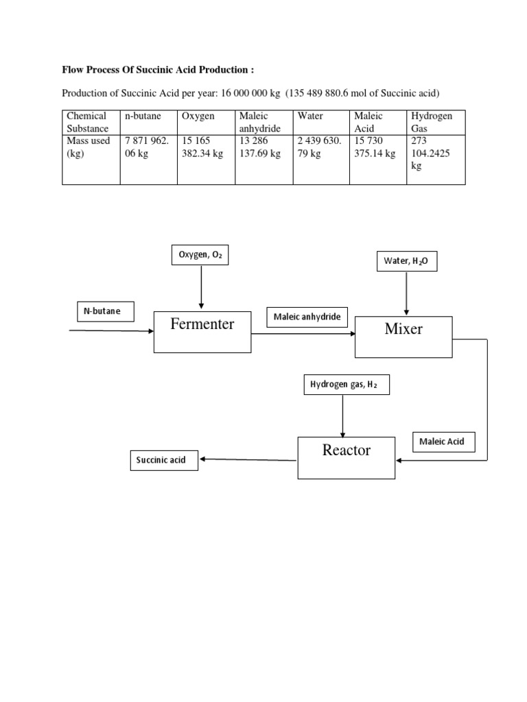 Flow Process of Succinic Acid Production