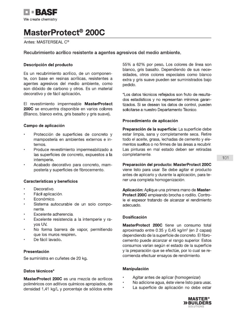 Master Protect 200C | PDF