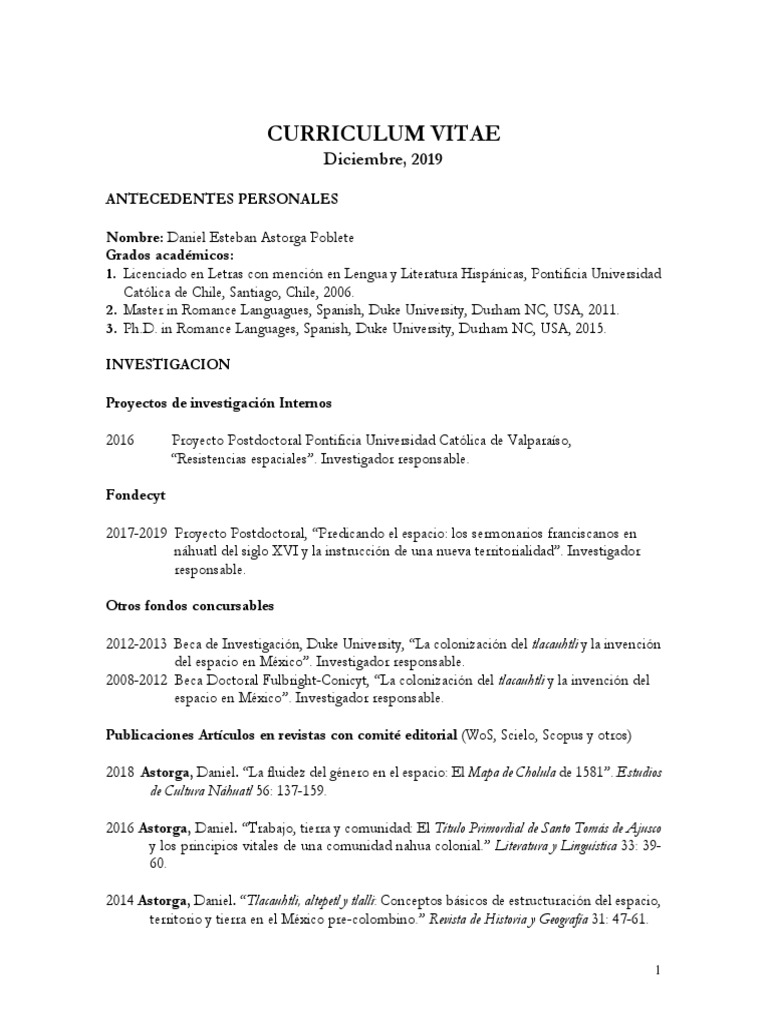 Daniel Astorga Poblete | PDF | Universidad | Chile