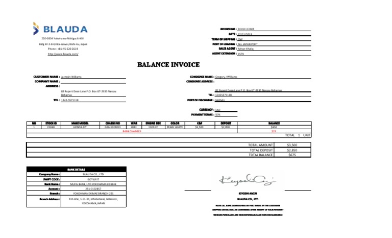 Balance Invoice (23369) | PDF | Receipt | Banks
