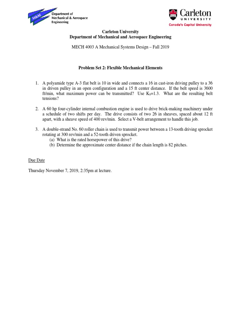 Problem Set - 2 - MECH4003 - 2019 PDF | PDF