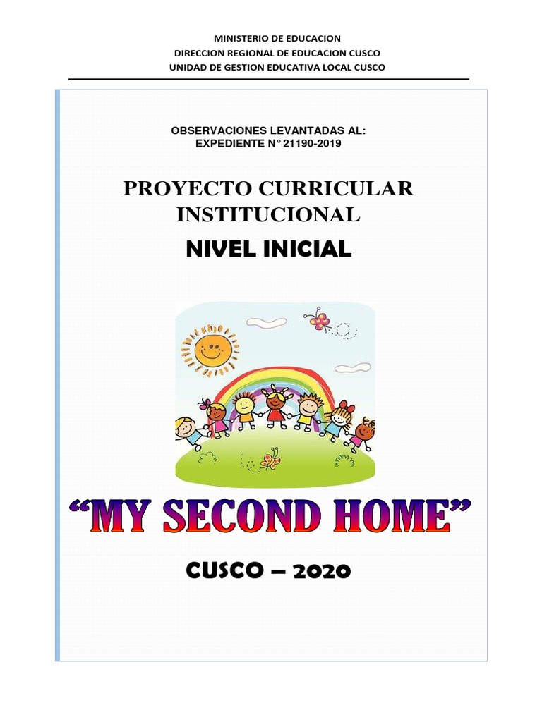 Pci Inicial My Second Home | PDF | Aprendizaje | Plan de estudios