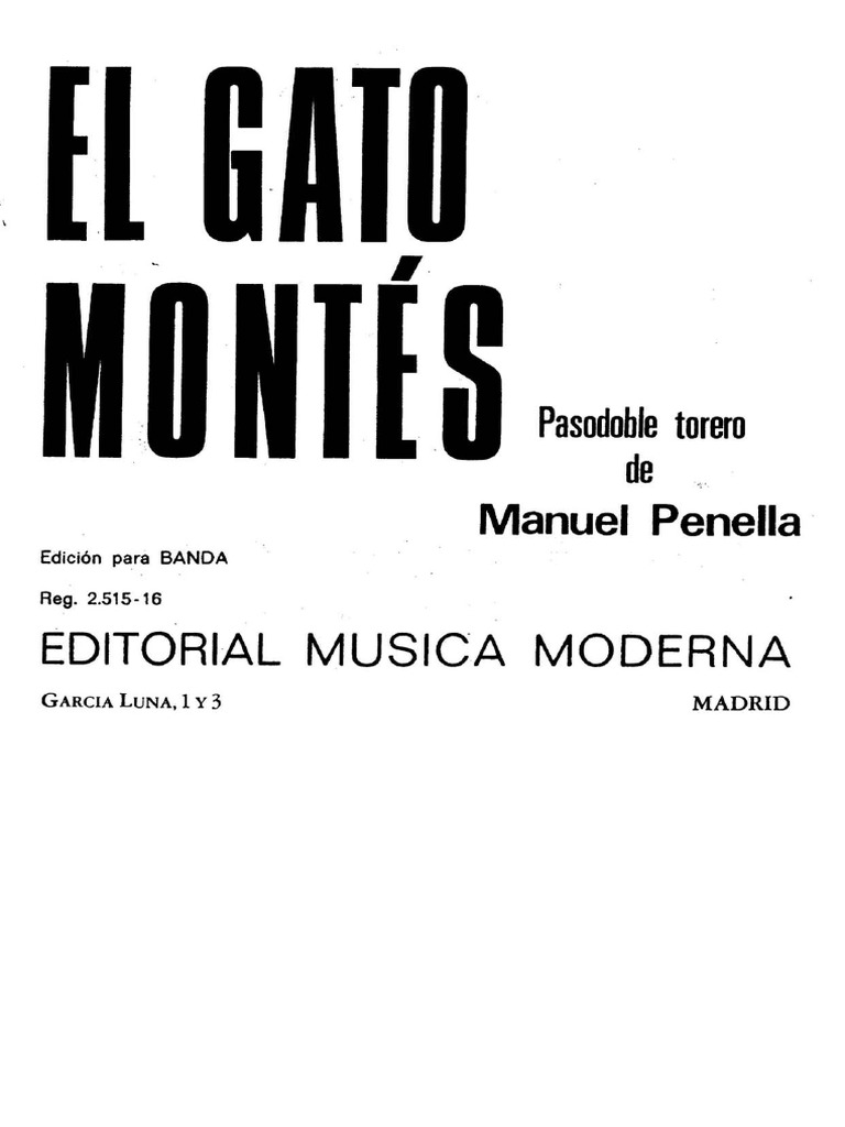 El Gato Montés - Manuel Penella PDF | PDF