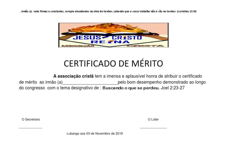 Certificado de Merito | PDF