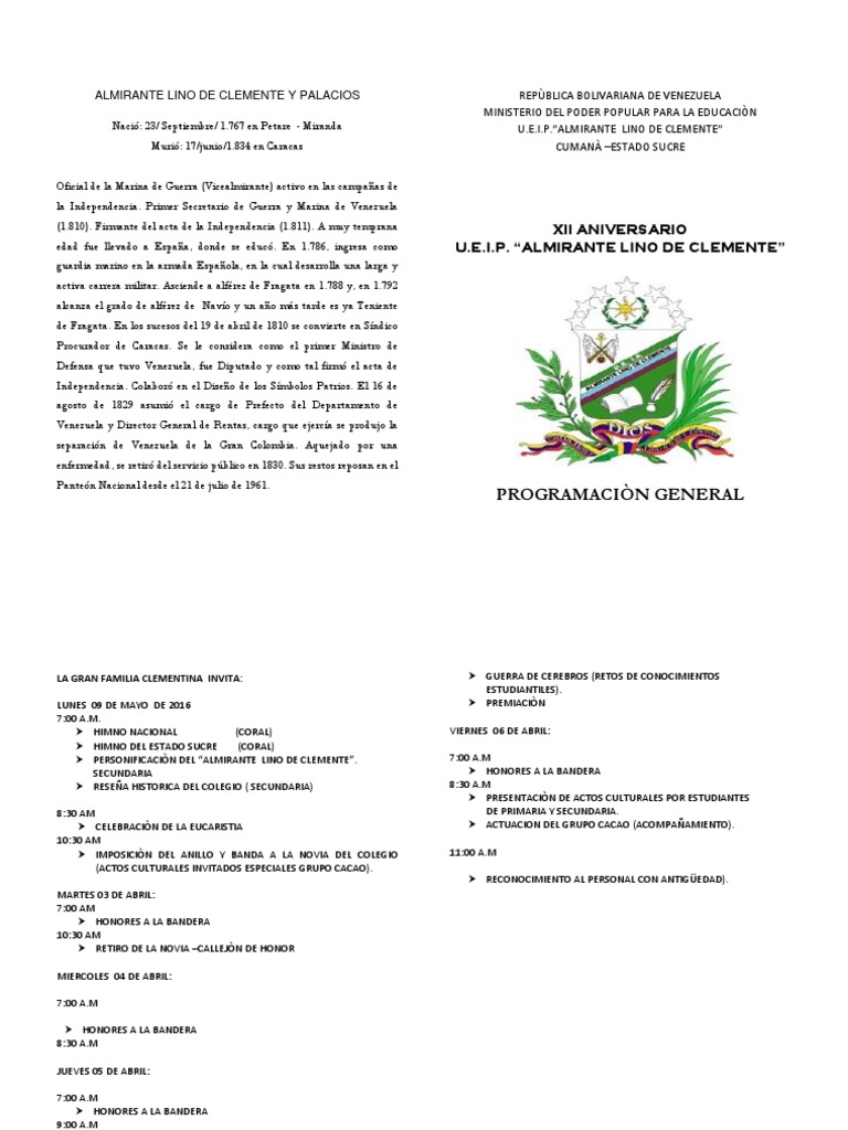 Almirante Lino de Clemente: Héroe de la Independencia | PDF | América del Sur | Militar