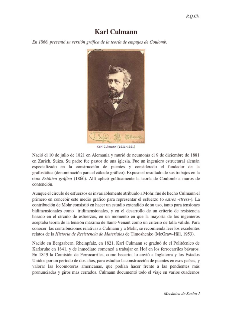 Karl Culmann y la Estática Gráfica | PDF | Ingeniero civil | Ingeniería ...