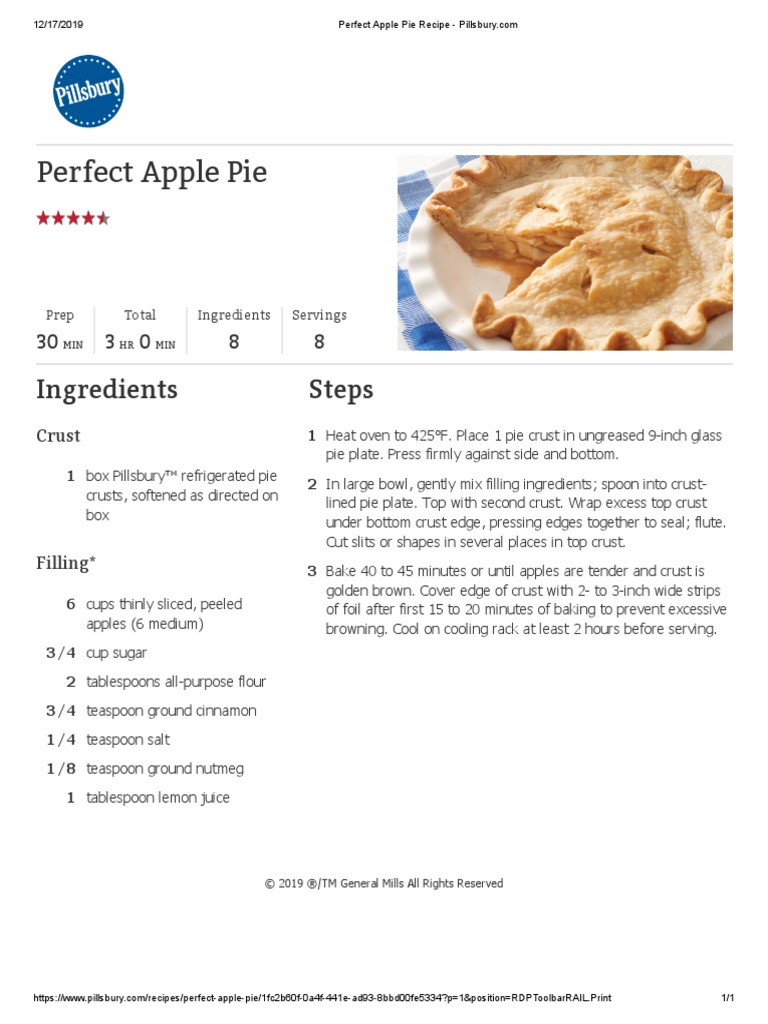 Perfect Apple Pie Recipe | PDF