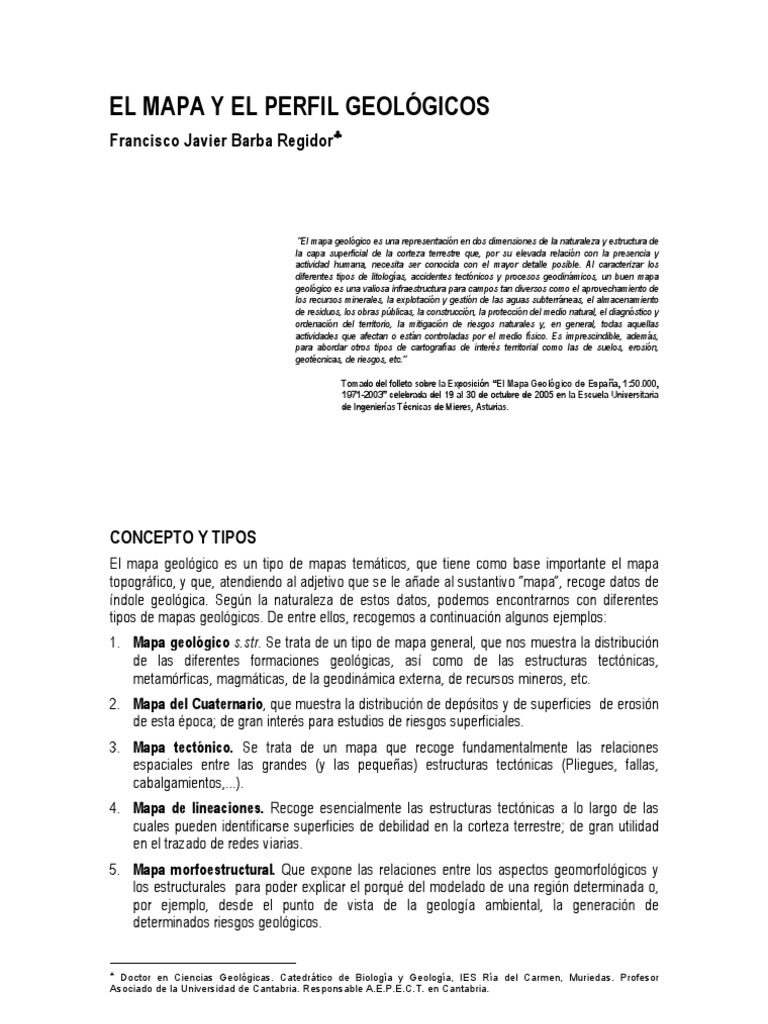 El Mapa y El Perfil Geologicos | PDF | Geología | Geodesia