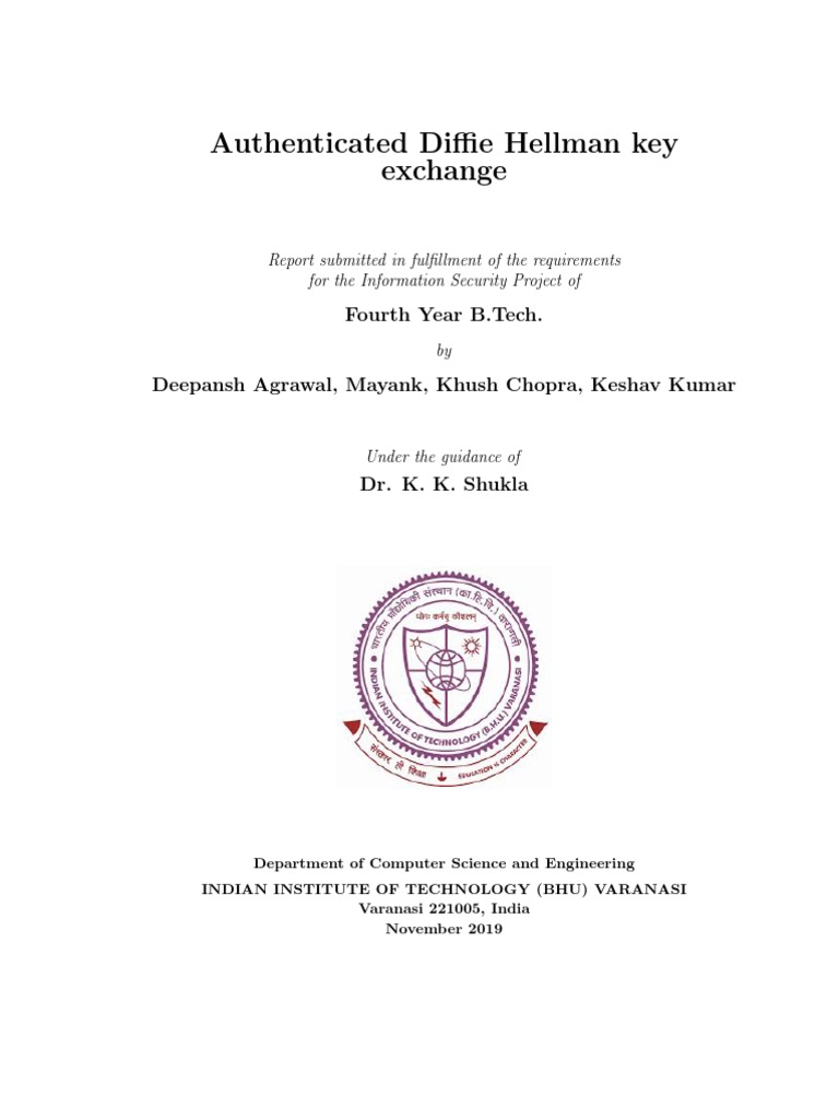 Authenticated Diffie Hellman Key Exchange | PDF | Public Key ...