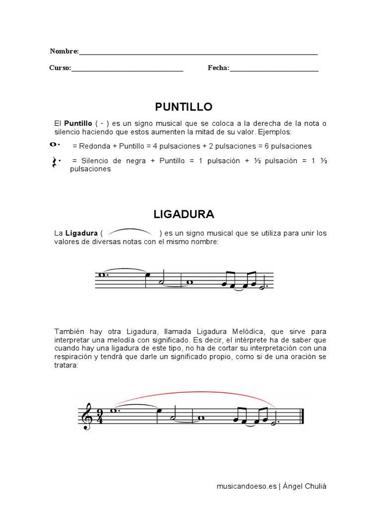 Significado y uso del puntillo musical | PDF