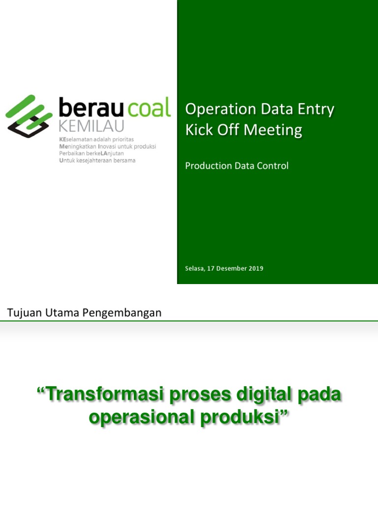 Kick Off Slide Operation Data Entry | PDF | Business