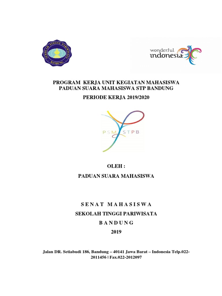 Proposal Program Kerja UKM PSM 2019-2020 | PDF