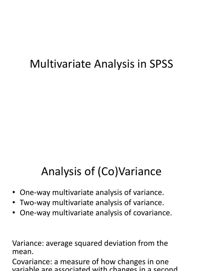 Multivariate Analysis in SPSS | PDF | Dependent And Independent ...