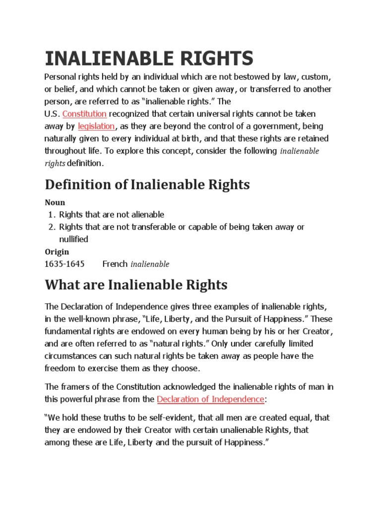 Inalienable Rights | Download Free PDF | Life | Applied Ethics