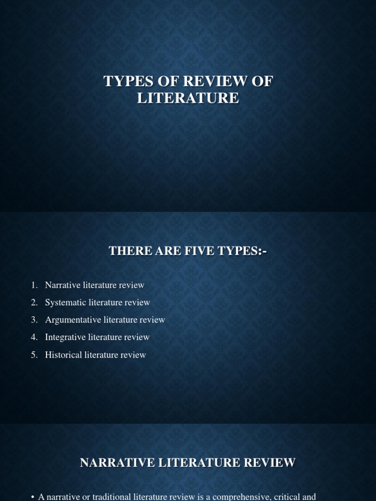 Types of Review of Literature | PDF | Systematic Review | Evaluation