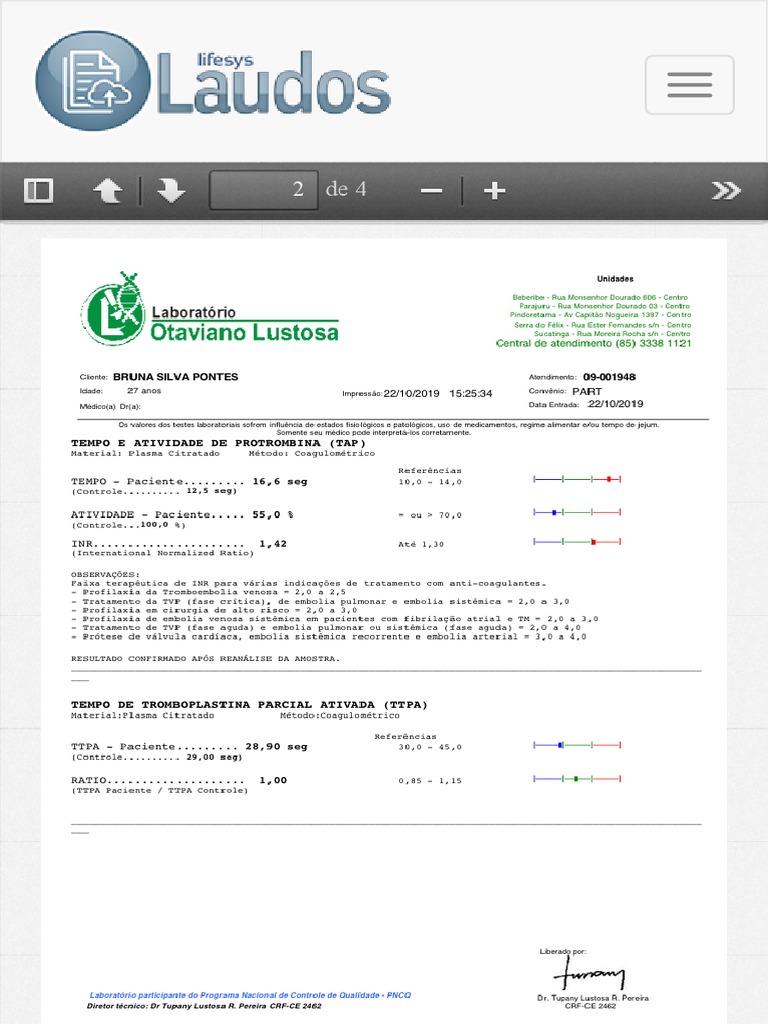Lifesys Laudos PDF | PDF | Tecido (Biologia) | Fluidos corporais