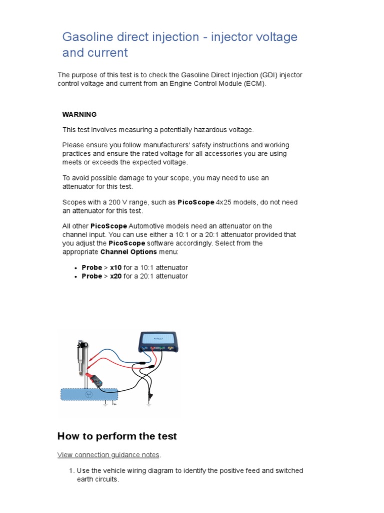 Direct Injection Test (Voltage Vs Current) (Picoscope) | PDF | Fuel ...