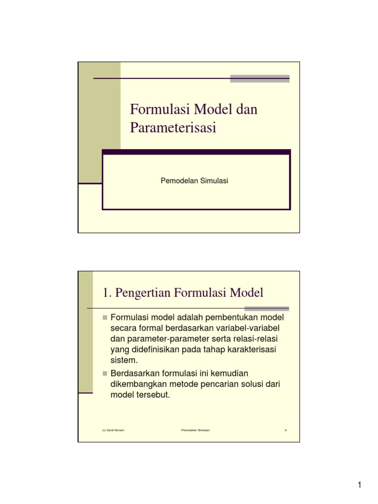 Formulasi Model Dan Parameterisasi | PDF