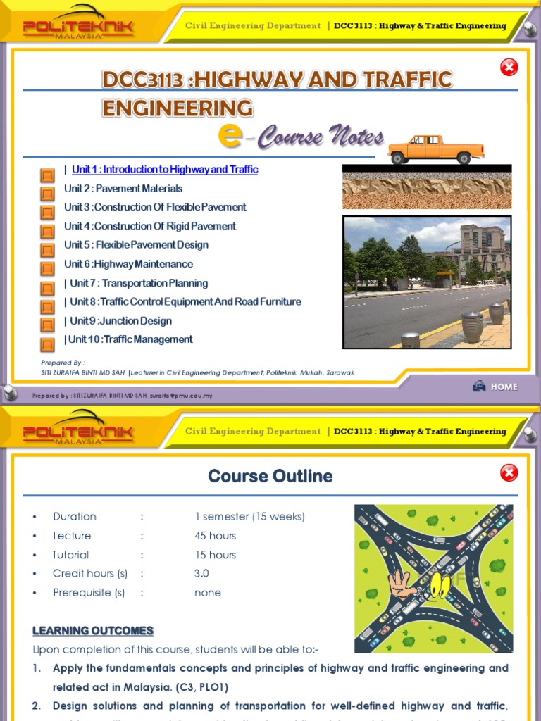 Unit 1 - Introduction of Highway and Traffic Engineering | PDF | Road ...
