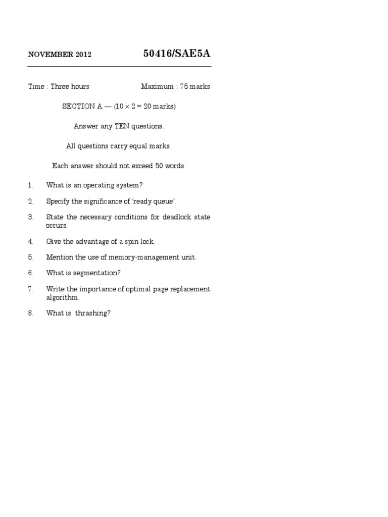 Madras University Question Paper | PDF