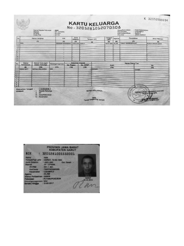 Form KK Dan KTP Baru 2021 | PDF