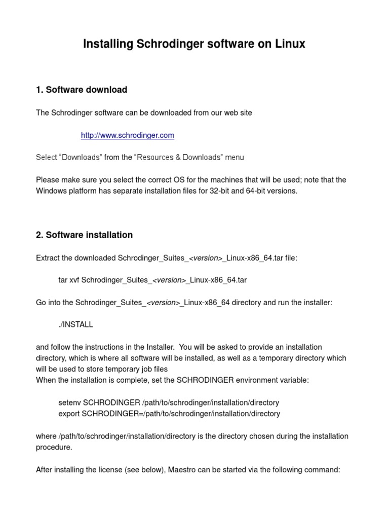 Installing Schrödinger Software on Linux | PDF | Proxy Server ...