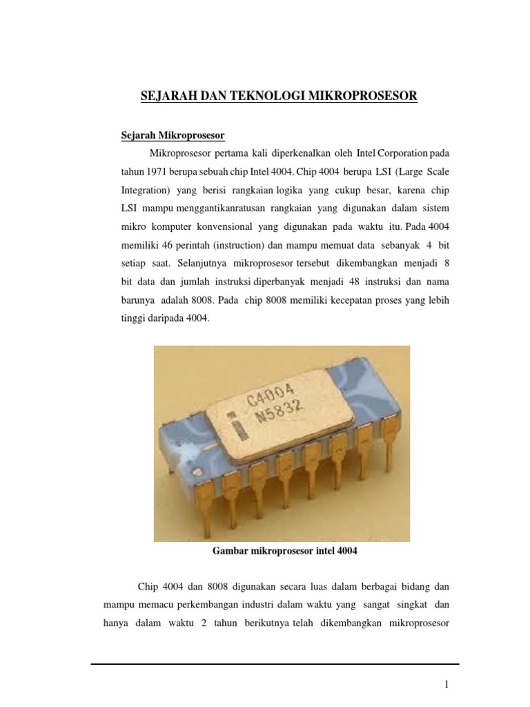 Sejarah Mikroprosesor | PDF