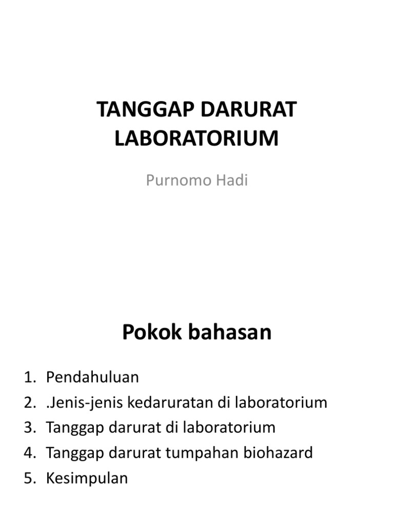 04 Tanggap Darurat Laboratorium | PDF | Sains & Matematika