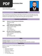 Bangladesh Standard CV Format | PDF | Intensive Care Unit | Nursing