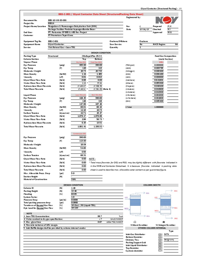 BBS 10 W8 DS 001 C Glycol Contactor DS | PDF | Pressure | Volume