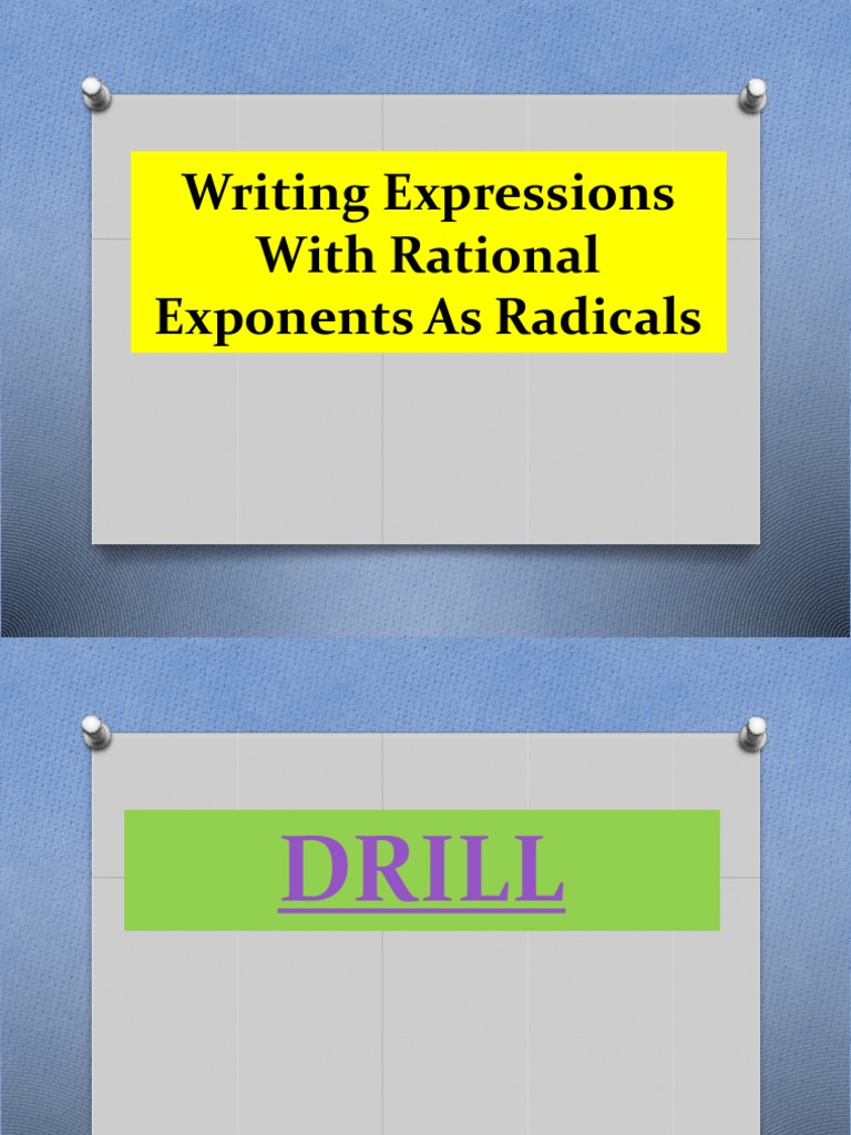 Writing Expressions With Rational Exponents As Radicals | PDF ...