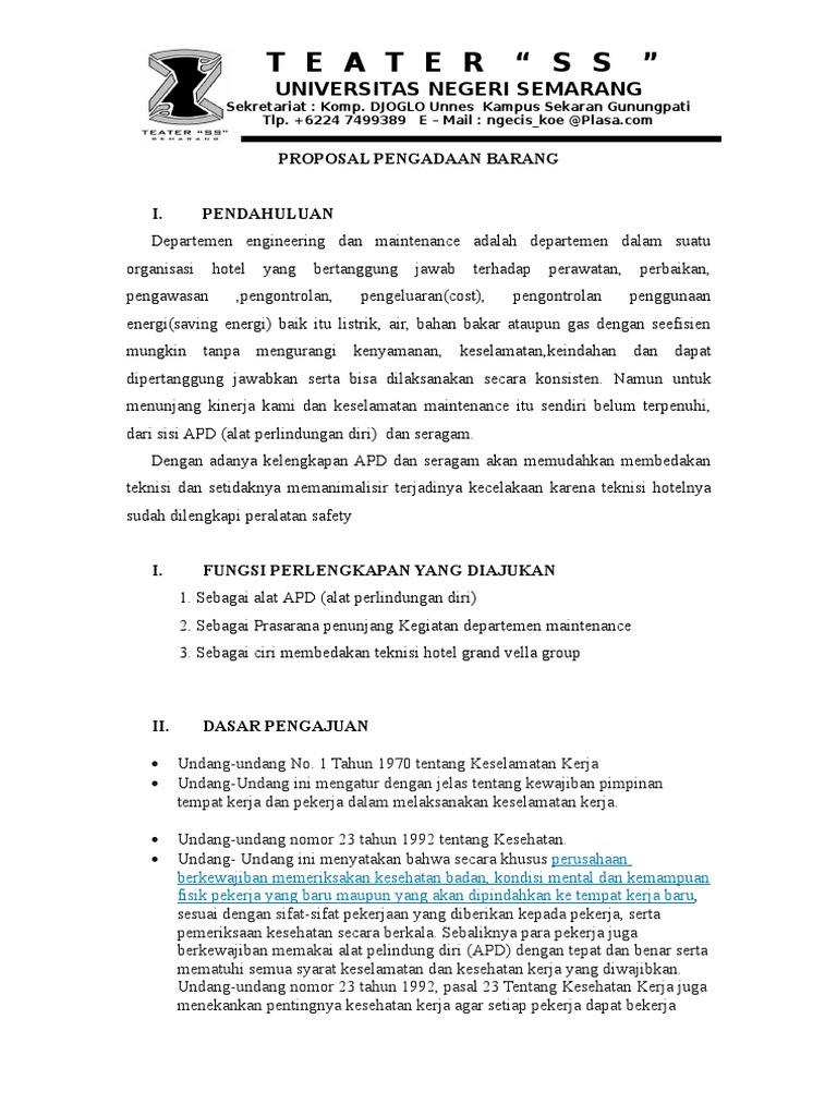 Proposal Pengadaan Barang | PDF