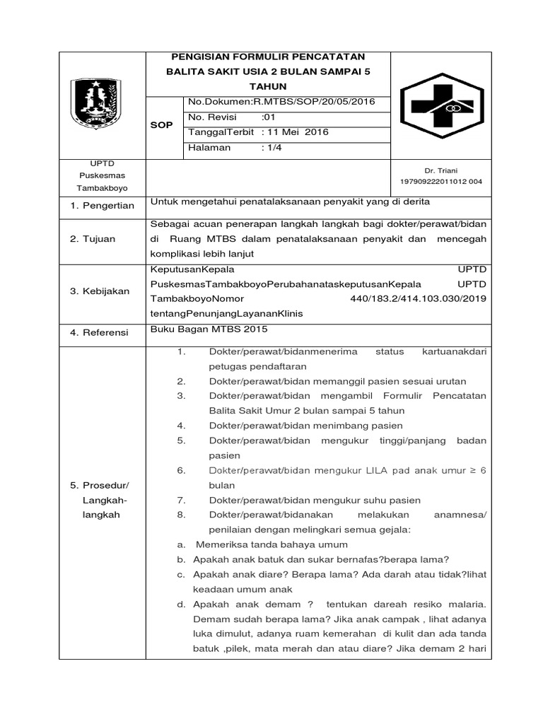 Sop Pengisian Form Mtbs | PDF