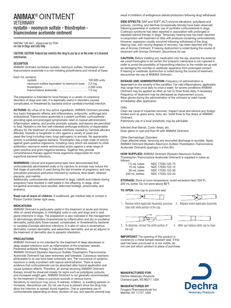 Animax Ointment | PDF | Dermatitis | Topical Medication