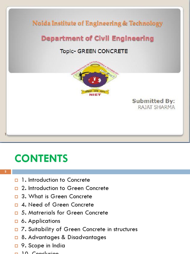 Green Concrete | PDF | Construction Aggregate | Concrete