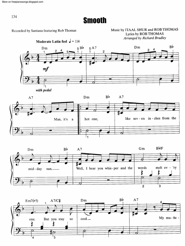 Santana Smooth Sheet Music | PDF